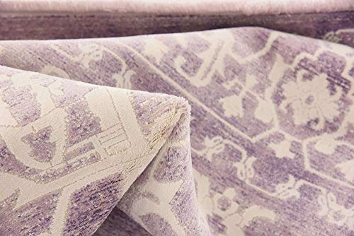 Unique Loom New Classical Collection Traditional Classic Intricate Design with Distressed Vintage Detail, Area Rug (9' 0 x 12' 0 Rectangular, Purple/ Ivory)