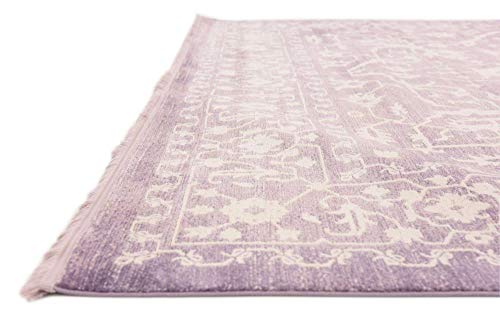 Unique Loom New Classical Collection Traditional Classic Intricate Design with Distressed Vintage Detail, Area Rug (9' 0 x 12' 0 Rectangular, Purple/ Ivory)