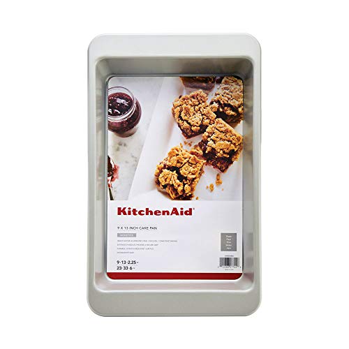 KitchenAid Nonstick Aluminized Steel Rectangular Cake Pan, 9x13-Inch, Silver