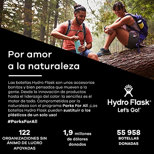Hydro Flask Water Bottle 621 ml (21 oz), Stainless Steel & Vacuum Insulated, Standard Mouth with Leak Proof Stainless Steel Cap, Pacific