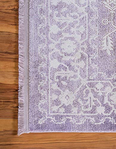 Unique Loom New Classical Collection Traditional Classic Intricate Design with Distressed Vintage Detail, Area Rug (9' 0 x 12' 0 Rectangular, Purple/ Ivory)
