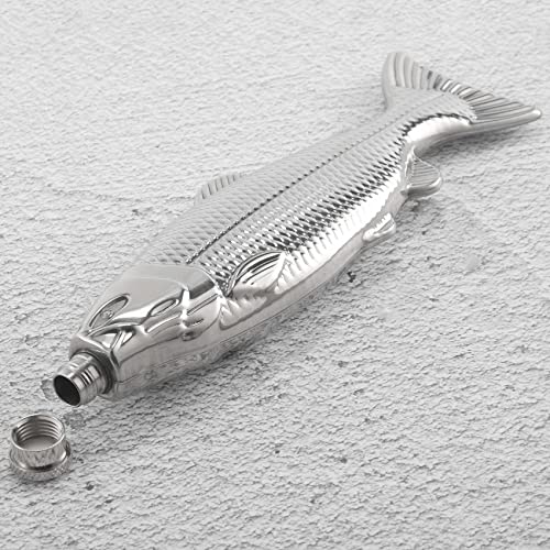 Bruafsir 1 Pcs Fish-Shape Hip Flask 5Oz Mini Pocket Flask Stainless Steel Party Drinkware for Outdoor