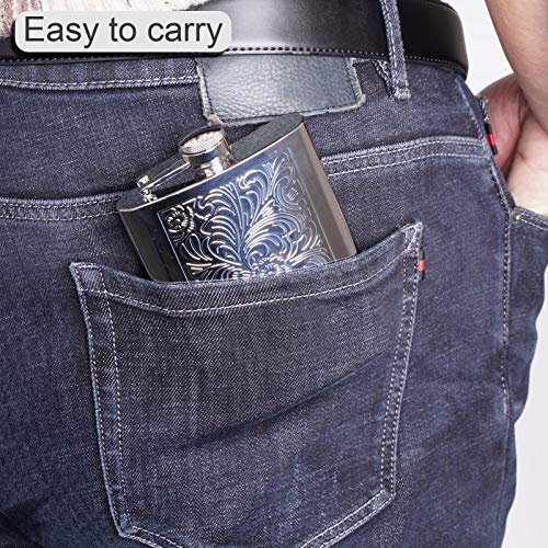 Octaville flasks for liquor for men Stainless quality hip flask 8oz Pocket Engraved Wine Drink Pot Alcohol flagon metal 220ml whiskey flask (Pattern)