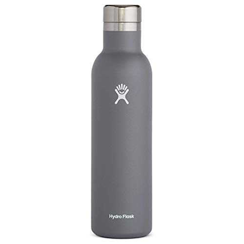Hydro Flask 25 oz Wine Bottle - Stainless Steel & Vacuum Insulated - Leak Proof Cap - Stone