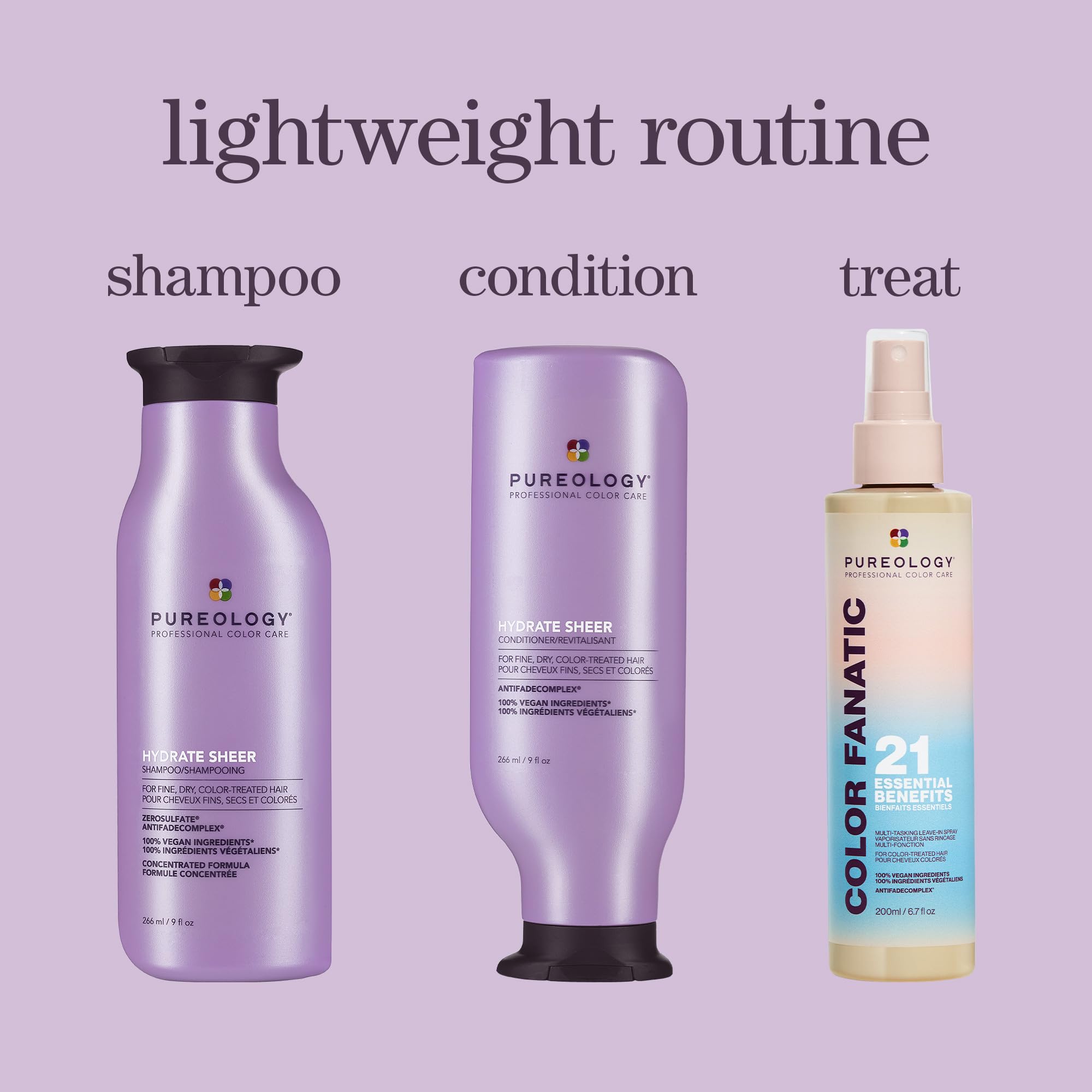 Pureology Hydrate Sheer Nourishing Shampoo | For Fine, Dry Color Treated Hair | Sulfate-Free | Silicone-Free | Vegan