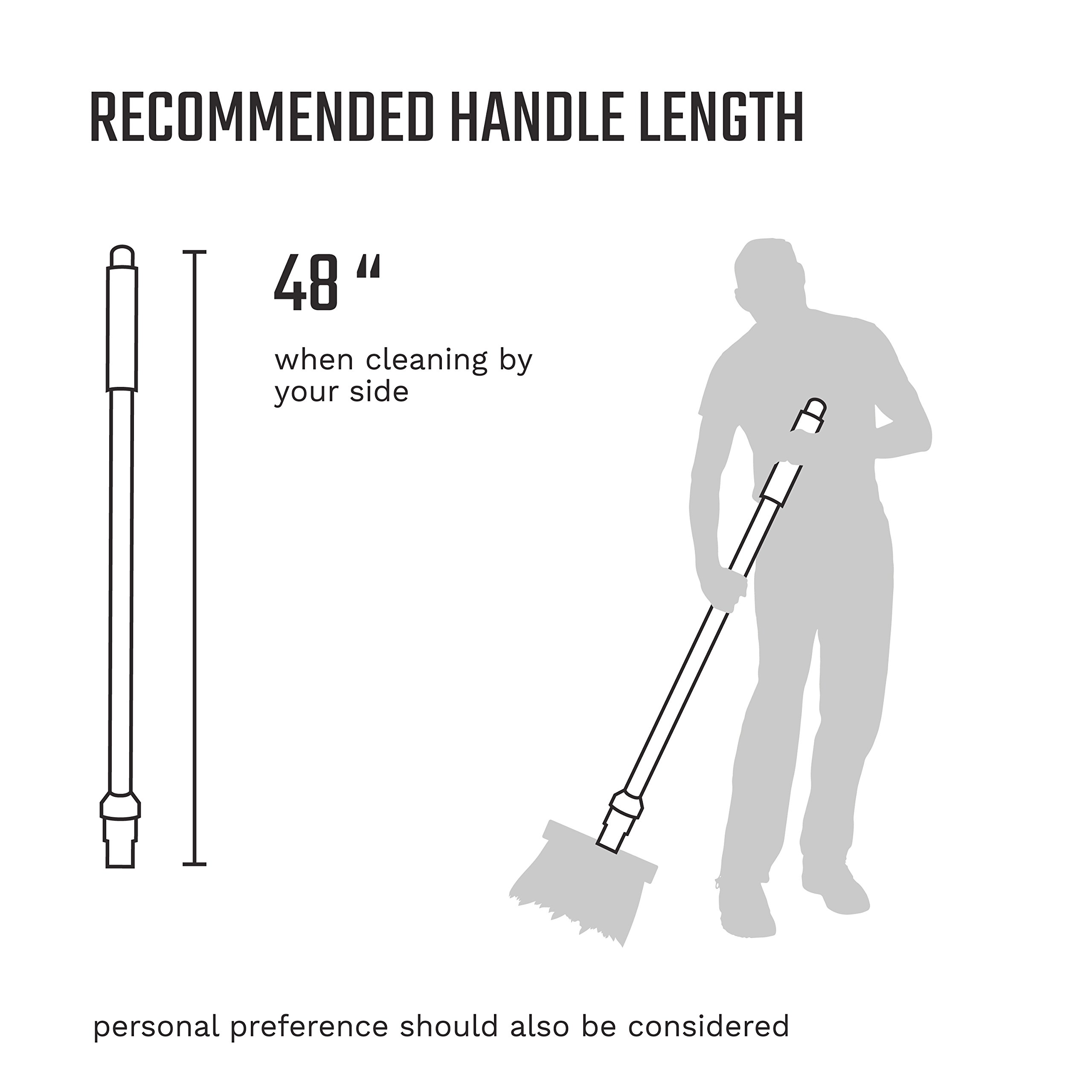 SWOPT Standard Multi-Surface Angle Broom Cleaning Head — Indoor and Outdoor Angled Broom Set — Interchangeable with All SWOPT Cleaning Products for More Efficient Cleaning and Storage