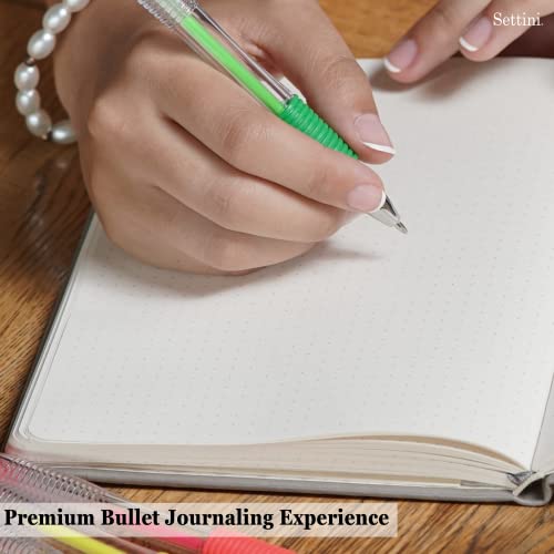 SETTINI Dotted Journal - A5 Vegan Leather Notebook, 192 Archival-Quality Pages, QuillEase Bleed-Free Paper, Inner Pocket & Bookmark, Ideal for Bullet Journaling - Black Dragonfly