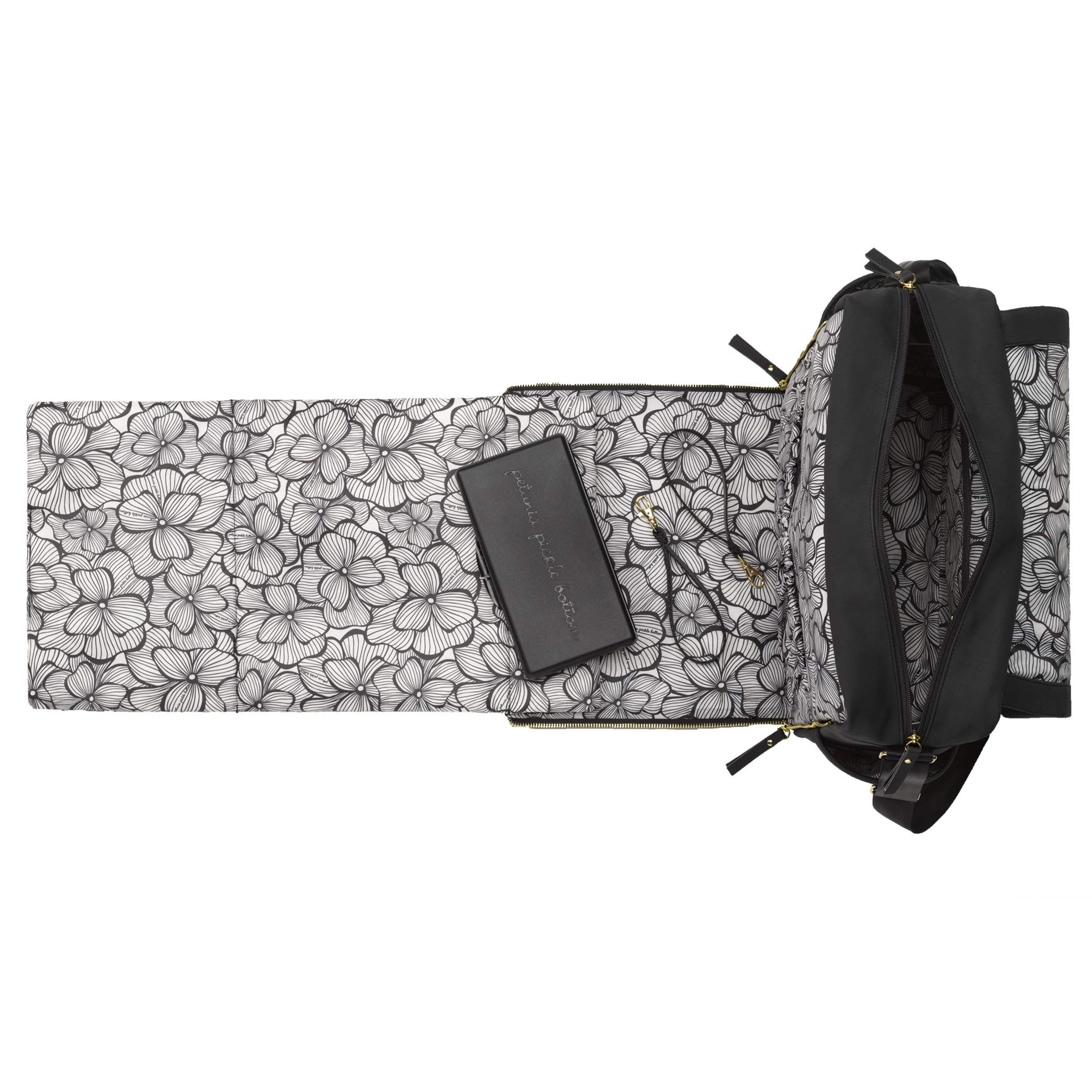 Petunia Pickle Bottom Boxy Diaper Bag Backpack & Oh My Stars Stroller Hook Bundle | Diaper Bag Backpack for Parent's | For Strollers or Shipping Carts