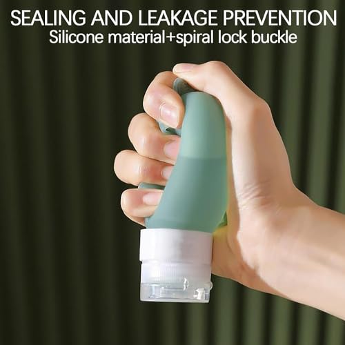 GAMAK 3Pcs Set Travel Bottles For Toiletries, Portable Silicone Travel Refillable Toiletry Bottle, 90ml/3oz Leakproof Squeezable Containers, for Shampoo, Conditioner, Lotion, Body Wash (S)
