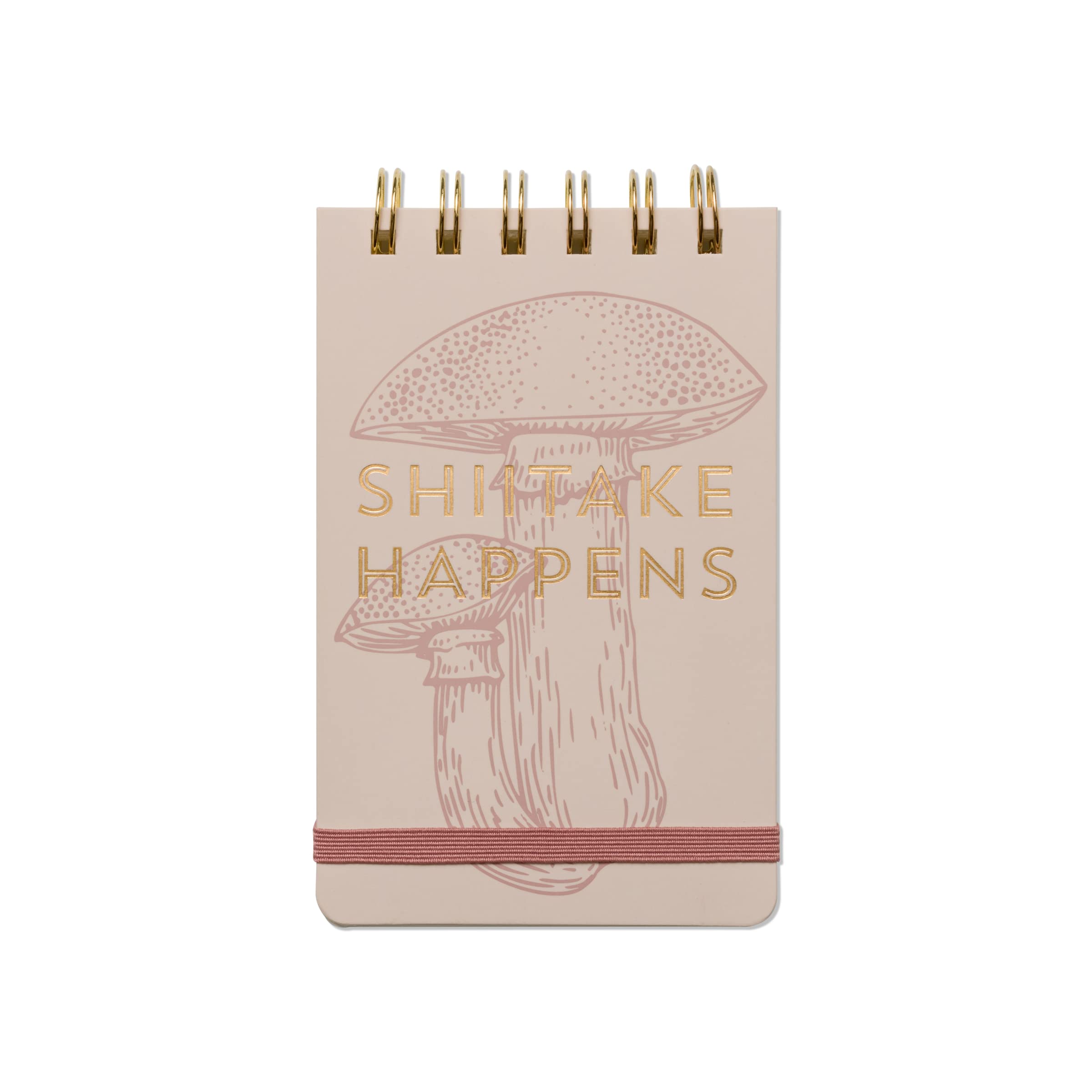 DesignWorks Ink 3.5'' x 5.75'' Vintage Sass Wire-Bound Spiral Pocket Notepad Memo Book with 80 Lined Sheets, Mushroom Shitake Happens