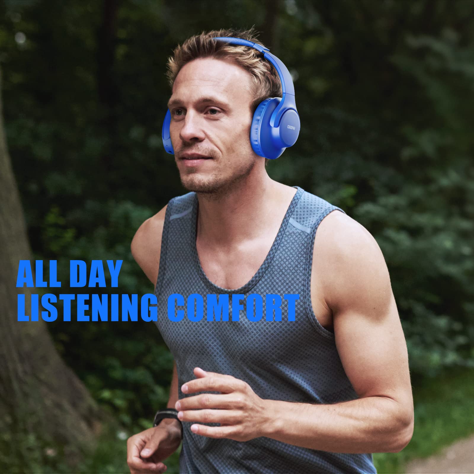 KVIDIO Bluetooth Headphones Over Ear, 65 Hours Playtime Wireless Headphones with Microphone, Foldable Lightweight Headset with Deep Bass, HiFi Stereo Sound for Travel Work Cellphone