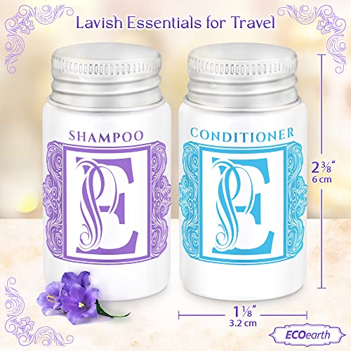 Luxury Travel Size Shampoo & Conditioner Set (1 Fl Oz, total 100 Pices), Grade-A Ingredients and Gift Packaging, Bulk Hotel Amenities and Toiletries by EcoEarth