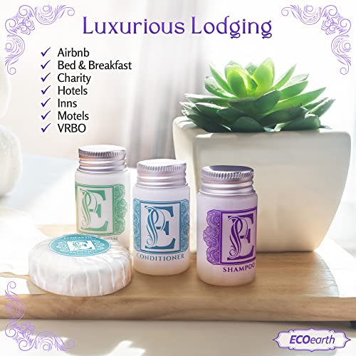 Luxury Travel Size Shampoo & Conditioner Set (1 Fl Oz, total 100 Pices), Grade-A Ingredients and Gift Packaging, Bulk Hotel Amenities and Toiletries by EcoEarth