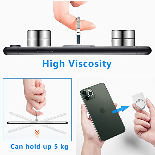 VOVIGGOL Cell Phone Ring Holder Stand 5 Pack,Transparent Phone Ring Holder Finger Kickstand 360° Degree Rotation Clear Phone Ring Grip Compatible iPhone Cellphone Phone Case(Square)