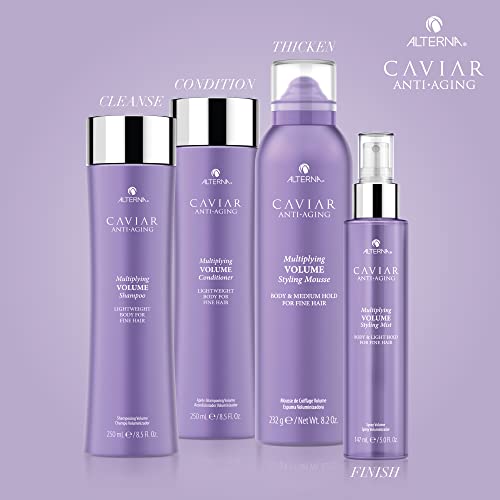 Alterna Caviar Anti-Aging: Mutiplying Volume Consumer Kit with Shampoo 1.35 Fl. Oz. + Conditioner 1.35 Fl. Oz. + Styling Mist 0.85 Fl. Oz. (Personal Size + Travel Size)(Pack of 1)