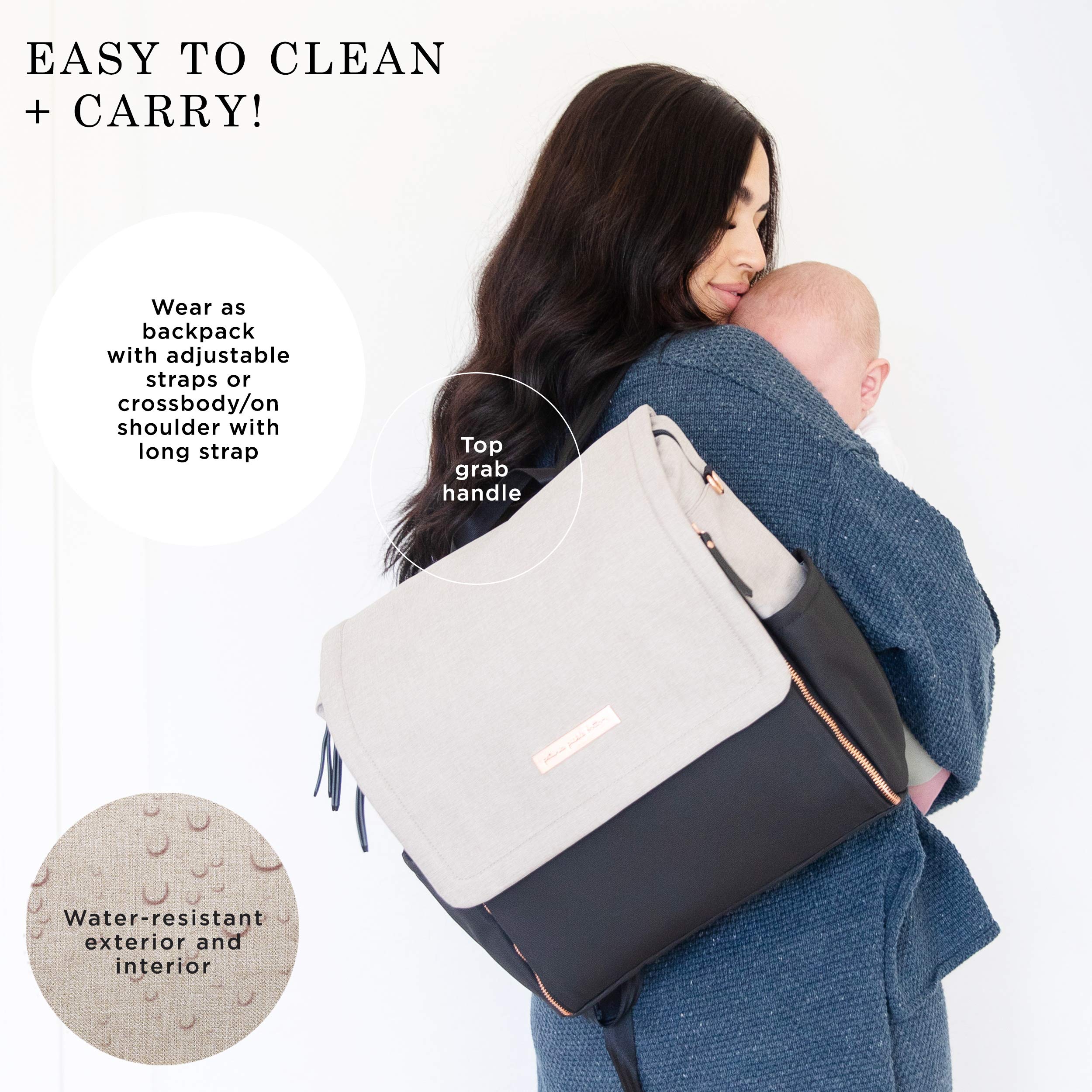 Petunia Pickle Bottom Boxy Diaper Bag Backpack & Oh My Heart Stroller Hook Bundle | Diaper Bag Backpack for Parent's | For Strollers or Shipping Carts