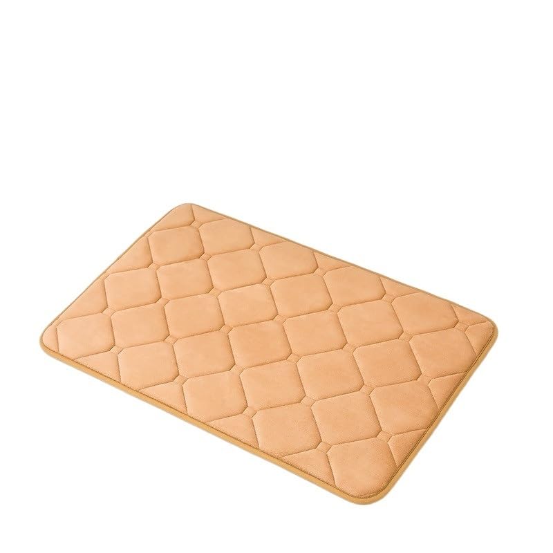 FORINC Non Slip De Baño De Espuma Viscoelástica, Súper Absorción De Agua, Lavable A Máquina, Suave, Absorbente, De Secado Rápido Bathroom Rugs (Color : Diamond Khaki, Size : 40x60cm)