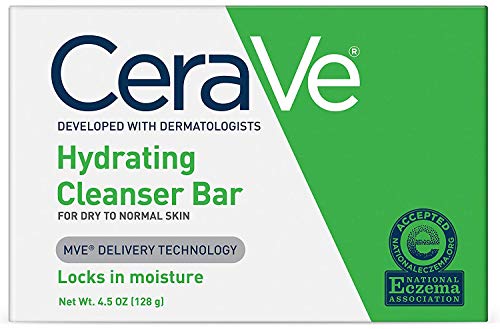 CeraVe Hydrating Cleanser Bar | 4.5 Ounce | Soap-Free Body and Face Cleanser Bar | Fragrance Free and Non-Irritating (Pack of 5)