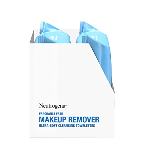 Neutrogena Makeup Remover Cleansing Face Wipes, Daily Cleansing Facial Towelettes to Remove Waterproof Makeup and Mascara, Alcohol-Free, Value Twin Pack, 25 Count, 2 Pack