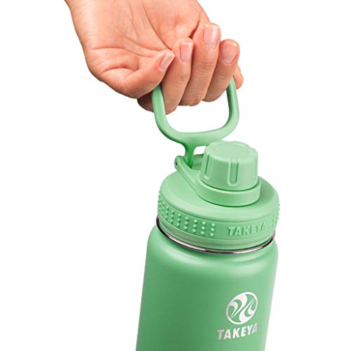 Takeya Actives 24 oz Vacuum Insulated Stainless Steel Water Bottle with Spout Lid, Premium Quality, Mint