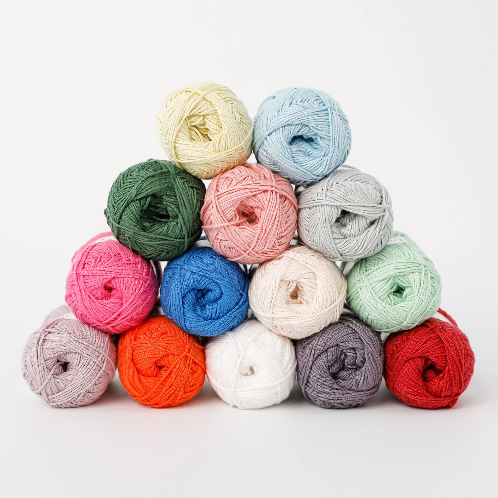 NICEEC 4 Skeins Soft Baby Cotton Yarn, 4 Ply, DIY Craft, Fingering Weight, Blanket Yarn for Crochet & Knitting, Total 700yds/7.05oz - Green