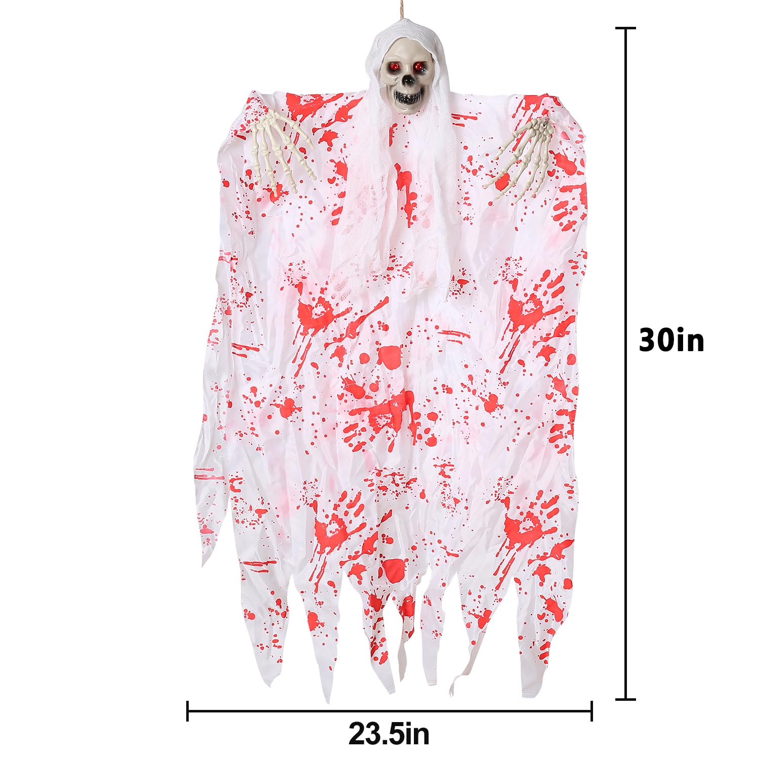 HOLYFUN 3 Pack 30" Halloween Hanging Skeleton Ghosts Decorations, Halloween Outdoor or Indoor Decor for Yard Patio Lawn Garden Haunted House