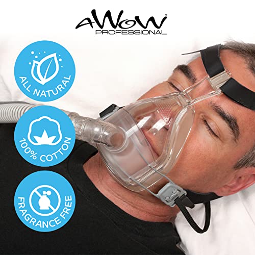 AWOW Professional CPAP Cleaning Wipes - Unscented 100% Cotton, Make CPAP-Mask-Cleaning easy for Daily CPAP/BiPAP Mask Maintenance, 62 CPAP Wipes per Canister. (3pk, 186 Wipes)