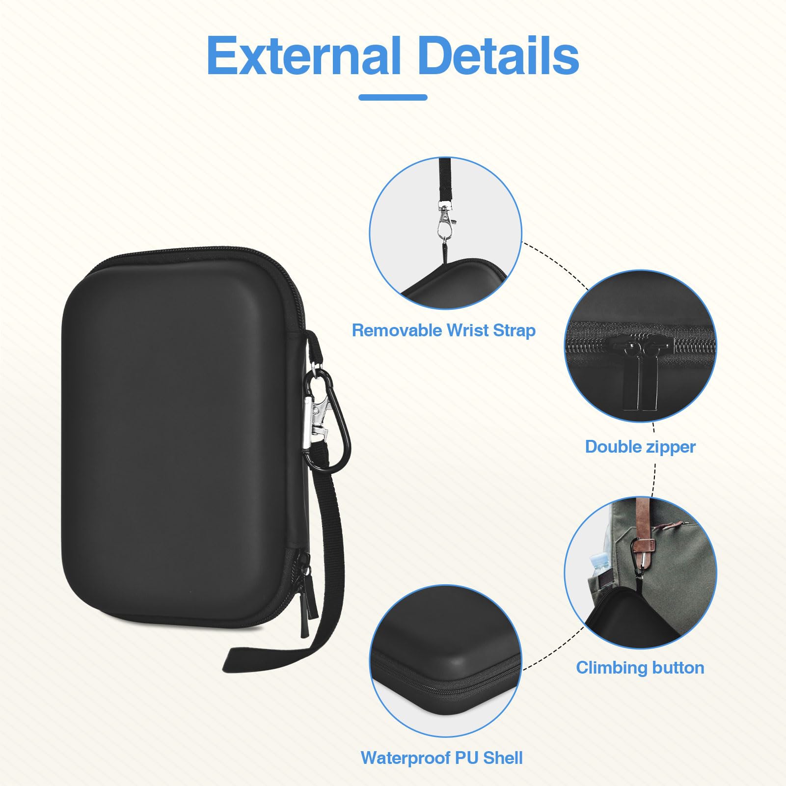 EMART Digital Camera Case, Small Camera Bag(Fit Camera Size<6"x4"x1") for Canon PowerShot ELPH 180/Sony DSCW800 830/CAMKORY, Camera Carrying Case with EVA Anti-Shock Bubble(Case Only)