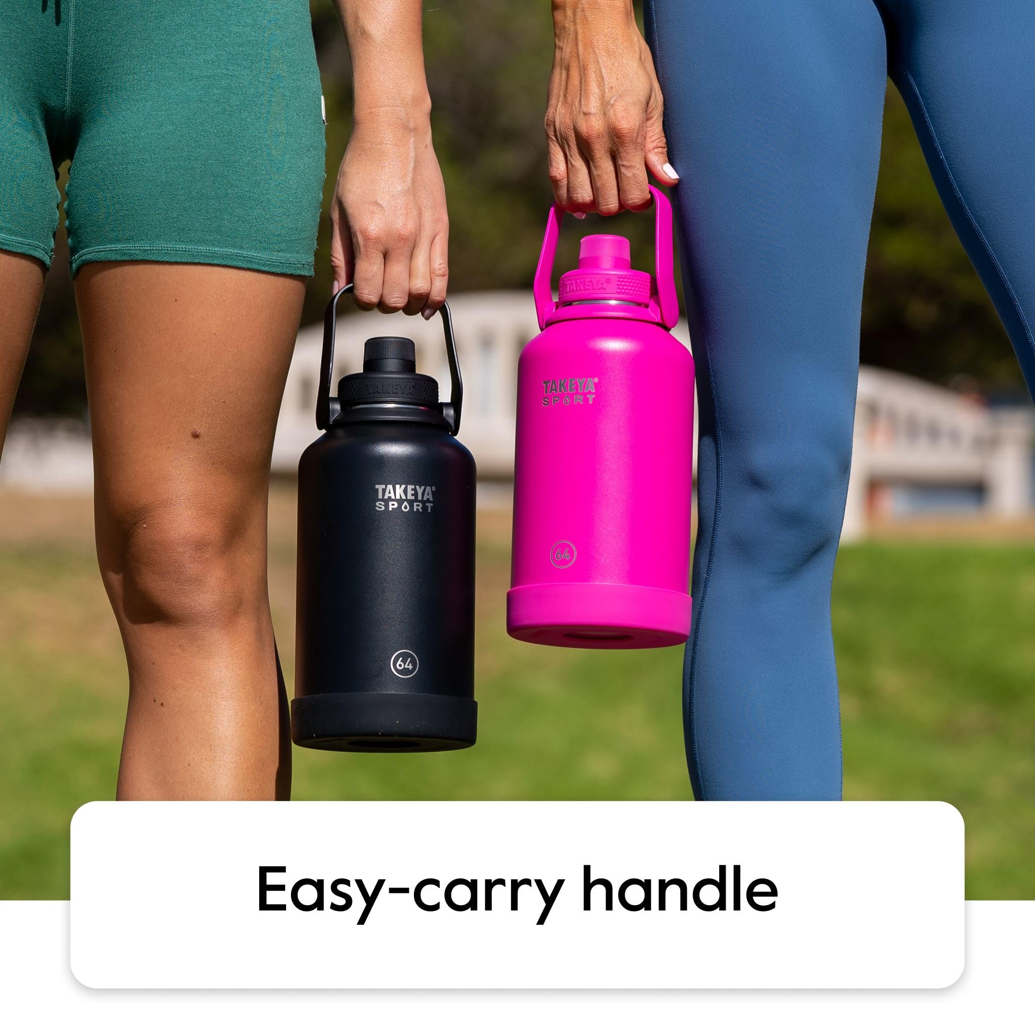 Takeya Sport 22 oz Triple Wall Insulated Stainless Steel Water Bottle With Ice Blocking Spout Lid, Unmatched Quality, 26+ Hours Cold, Pro Fire
