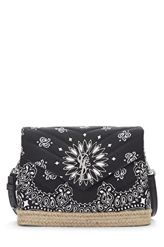 Yves Saint Laurent, Pre-Loved Black Bandana Canvas Loulou Toy, Black