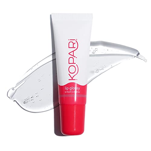 Kopari Coconut Lip Glossy - Clear - Hydrating and Moisturizing Coconut Oil, Vitamin E and Shea Butter Lip Gloss With 100% Organic Coconut Oil, Non GMO, Vegan Sulfate Free 0.35 Oz