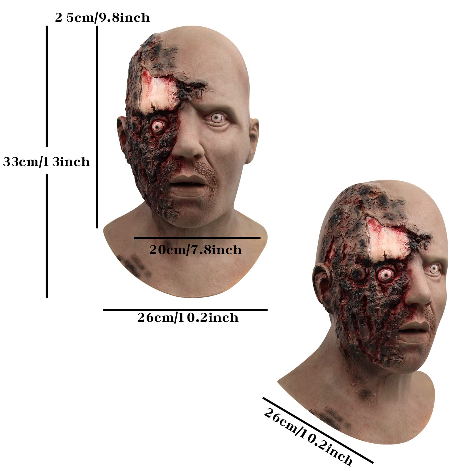 Scary Walking Dead Zombie Mask Creepy Latex Halloween Costume Horror Bloody Adult Halloween Decoration Props