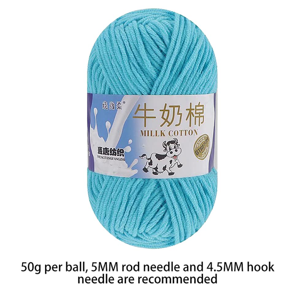 oAutoSjy 2 Pack Soft Milk Cotton Yarn Skeins Wool Yarn for Crocheting & Knitting Hand Knitted Yarn Weaving Yarn Solid Color Knitting Yarn Crochet Yarn Craft Materials for DIY Doll Sweater Scarf Shawl