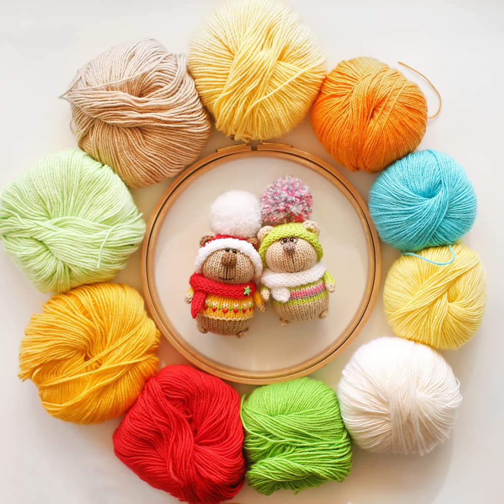 oAutoSjy 2 Pack Soft Milk Cotton Yarn Skeins Wool Yarn for Crocheting & Knitting Hand Knitted Yarn Weaving Yarn Solid Color Knitting Yarn Crochet Yarn Craft Materials for DIY Doll Sweater Scarf Shawl