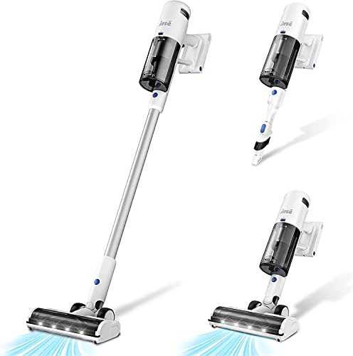 INSE Cordless Vacuum Cleaner, Stick Vacuum with 30Kpa 450W Powerful Suction, Rechargeable Battery Vacuum Up to 60mins Runtime, 6-in-1 Lightweight Vacuum with LED Display for Hard Floor Carpet Pet Hair