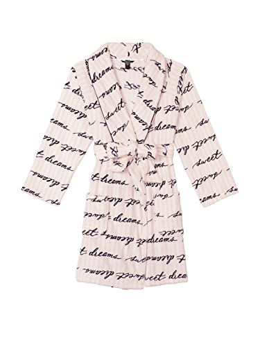 Victoria's Secret Short Cozy Robe Color Sweet Dreams Pink Stripe Size Medium/Large New