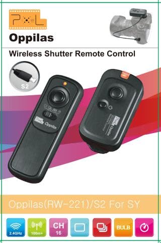 Pixel 2.4GHz Digital Wireless Remote Control S2 Remote Shutter Release for Sony A58 A68 A1 A9 A7 A7II A7R A7RII A7S A5000 A5100 A6000 A6300 A6400 A6500 A6600 RX100II HX300 HX400 HX400V HX50V HX90 RX10