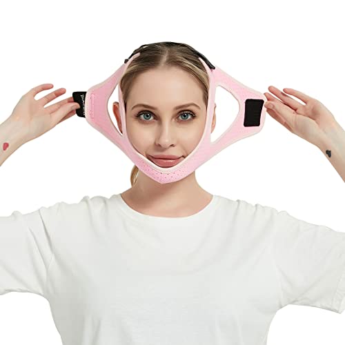 Chin Strap for Cpap Users, Anti Snoring Sleep Aid Solution for Men and Women, Adjustable Effectively Reduce Snoring, Stop Snore Device for Better Sleep (Pink)