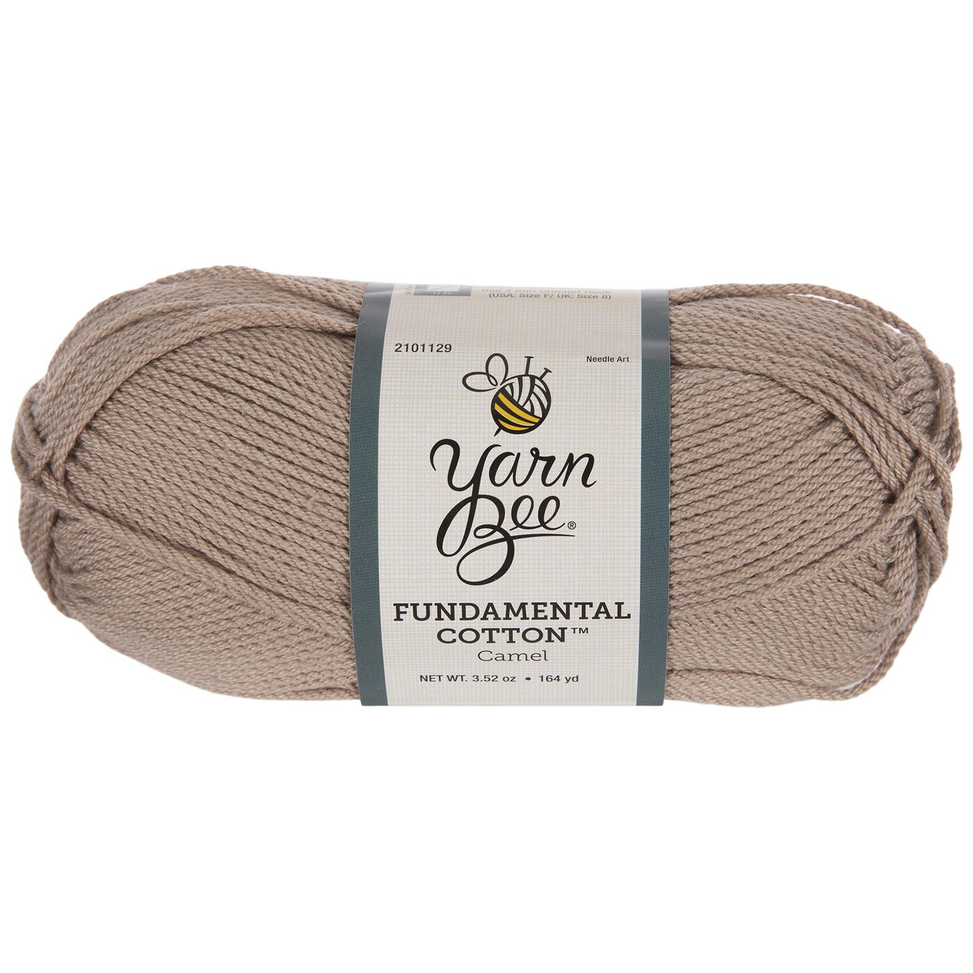Yarn Bee 4 - Medium Yarn for Crocheting & Knitting – Soft Yarn Skein – 164 Yards of Mercerized Cotton Yarn for Crocheting Blankets, Hats, & More – Craft Supplies for Handcrafting, Camel