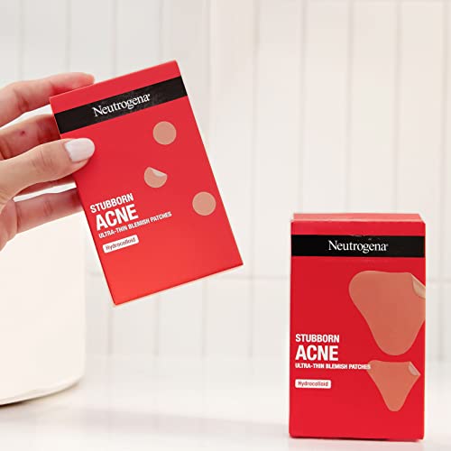 Neutrogena Stubborn Acne Pimple Patches, Acne Treatment for Face, Ultra-Thin Hydrocolloid Spot Stickers Provide Optimal Healing for Pimples, 24 Patches