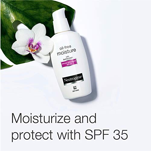 Neutrogena Oil-Free Daily Long Lasting Facial Moisturizer & Neck Cream with SPF 35 Sunscreen & Glycerin, Non-Greasy, Oil-Free & Non-Comedogenic Face Moisturizer, 2.5 fl. oz