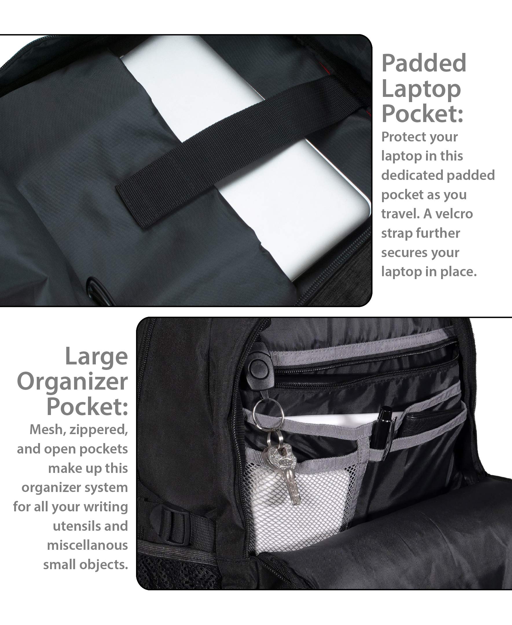 Rockland Business Pro USB Laptop Backpack, Black, Large