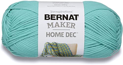 Bernat Maker Home Dec Aqua Yarn - 2 Pack of 250g/8.8oz β 72% Cotton, 28% Nylon - #5 Bulky - 317 Yards β Easy Yarn for Knitting, Crocheting, Crafts & Amigurumi