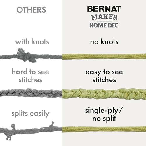 Bernat Maker Home Dec Aqua Yarn - 2 Pack of 250g/8.8oz β 72% Cotton, 28% Nylon - #5 Bulky - 317 Yards β Easy Yarn for Knitting, Crocheting, Crafts & Amigurumi