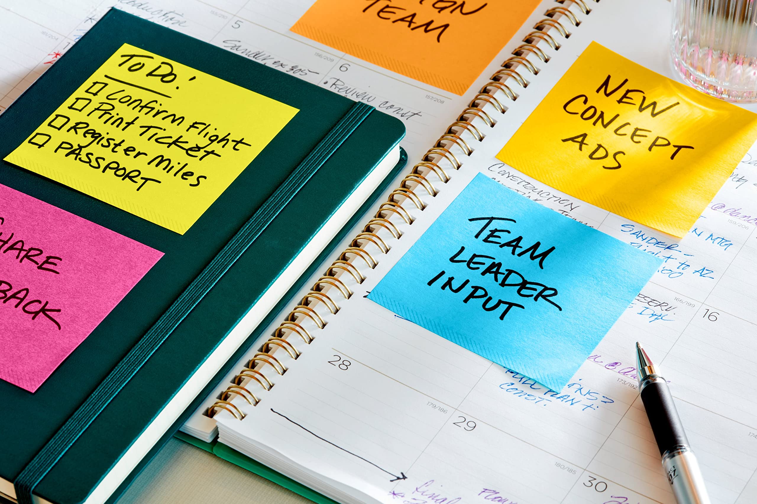 Post-it Super Sticky Full Stick Notes, 3x3 in, 16 Pads, 2x the Sticking Power, Energy Boost Collection, Bright Colors (Orange, Pink, Blue, Green), Recyclable (F330-16SSAU)