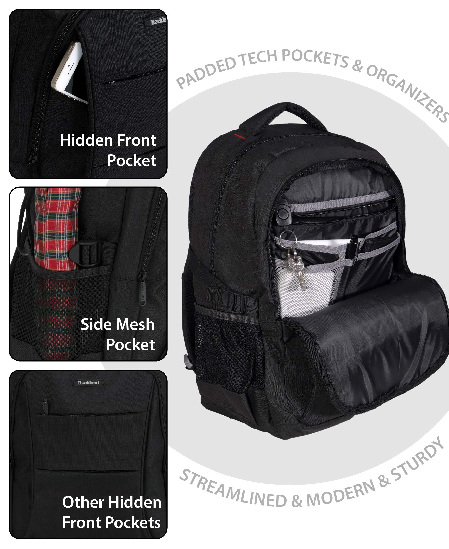 Rockland Business Pro USB Laptop Backpack, Black, Large