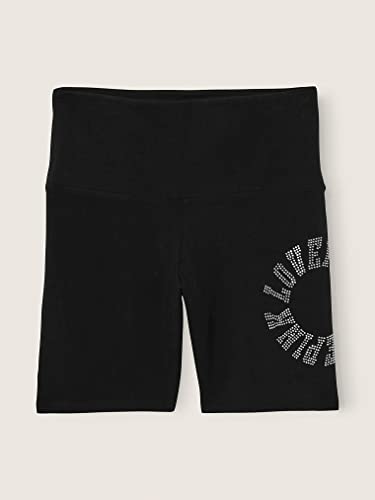 Victoria's Secret Pink 6" Cotton High Waist Biker Shorts, Black, X-Large