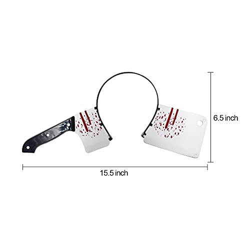 LaZimnInc Halloween Headband Decorations Halloween Cleaver Headdress Festival Headpiece Cosplay