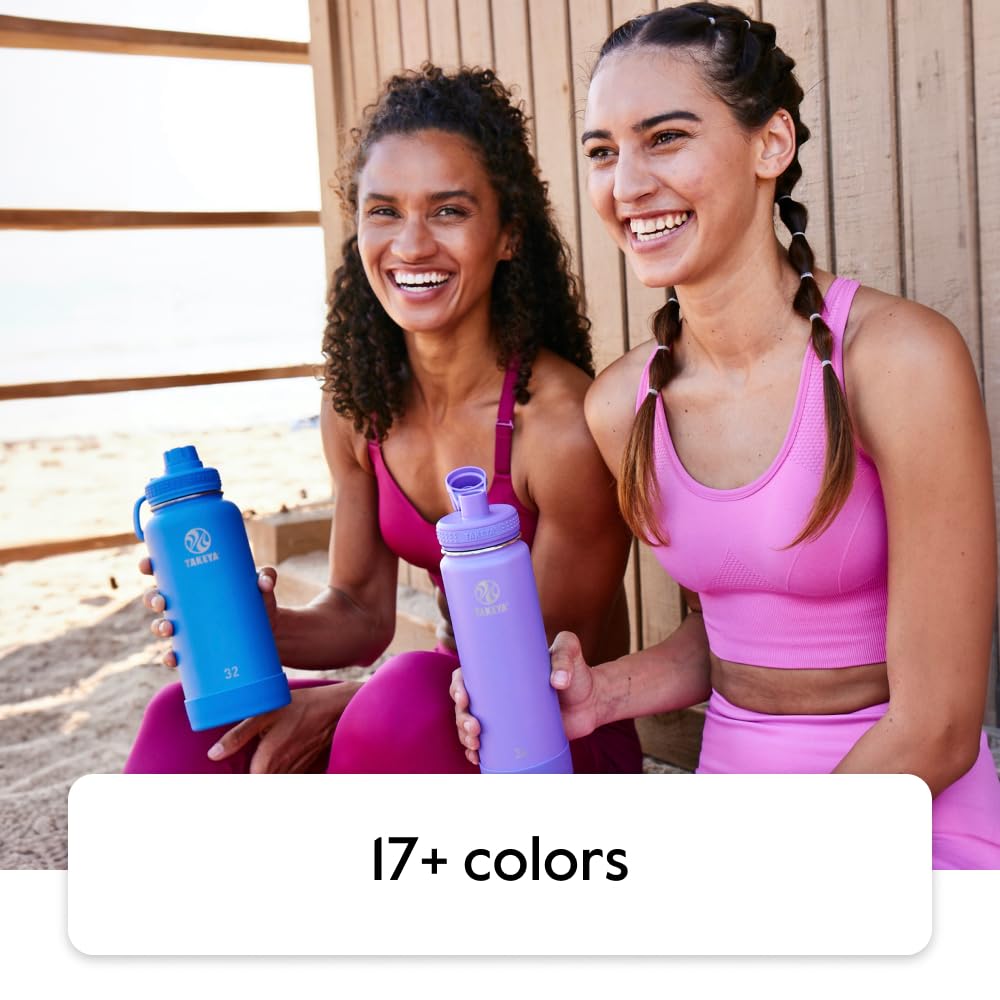 Takeya Actives Water Bottle with Straw Lid - Durable & Easy-Care Water Bottle with Stainless Steel Insulation - BPA-Free Lid with Carry Handle & Straw - Dishwasher-Safe - 24 oz, Lilac