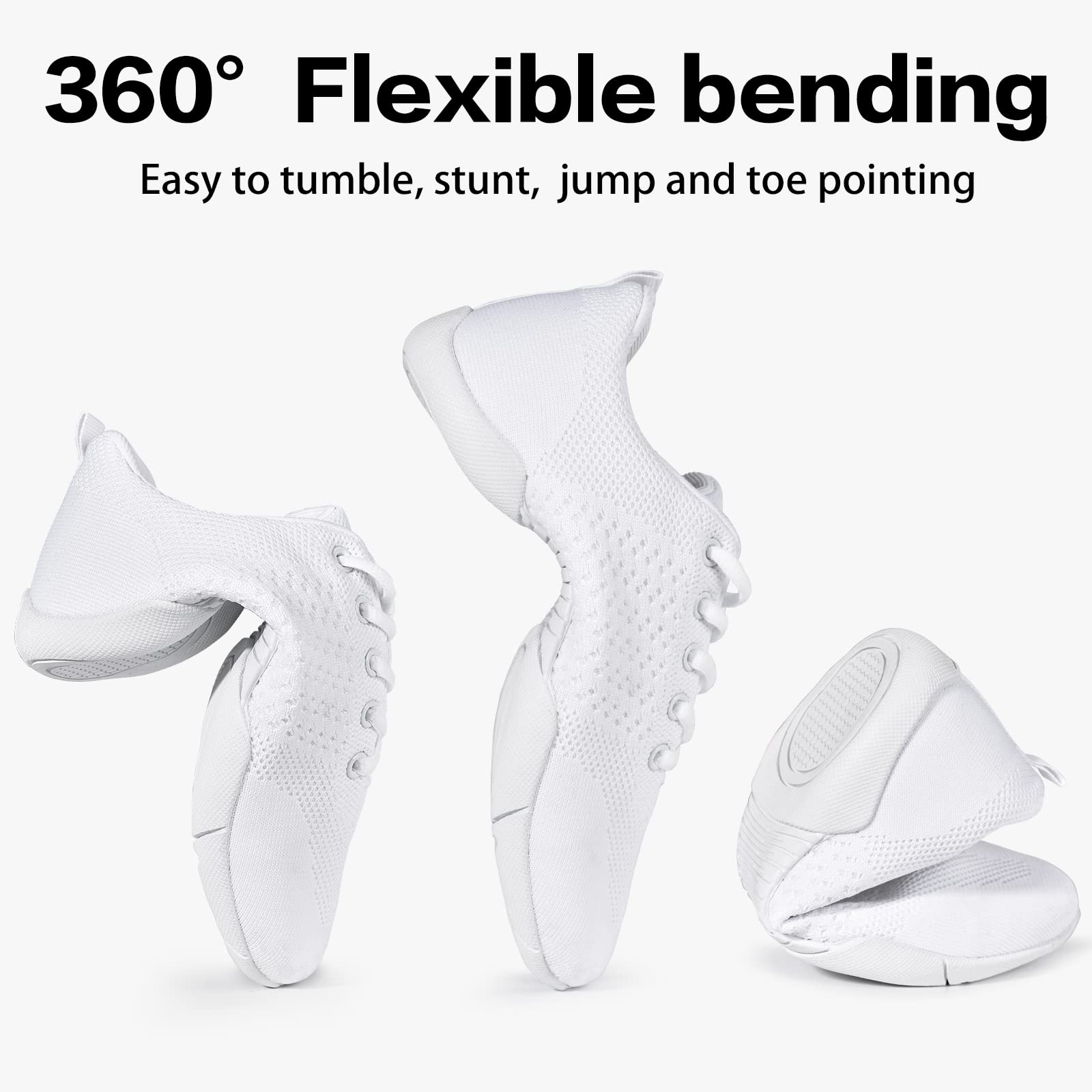 CADIDL Cheer Shoes Women White Cheerleading Shoes for Girls & Youth 6 (M) US